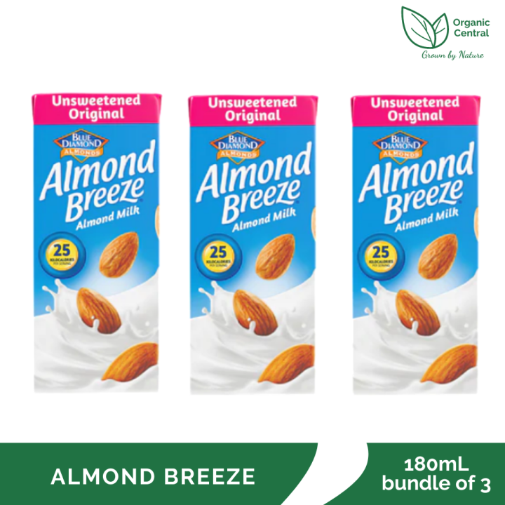 Blue Diamond Almond Breeze Almond Milk Unsweetened Original 180mL Bundle of 3 | Lazada PH