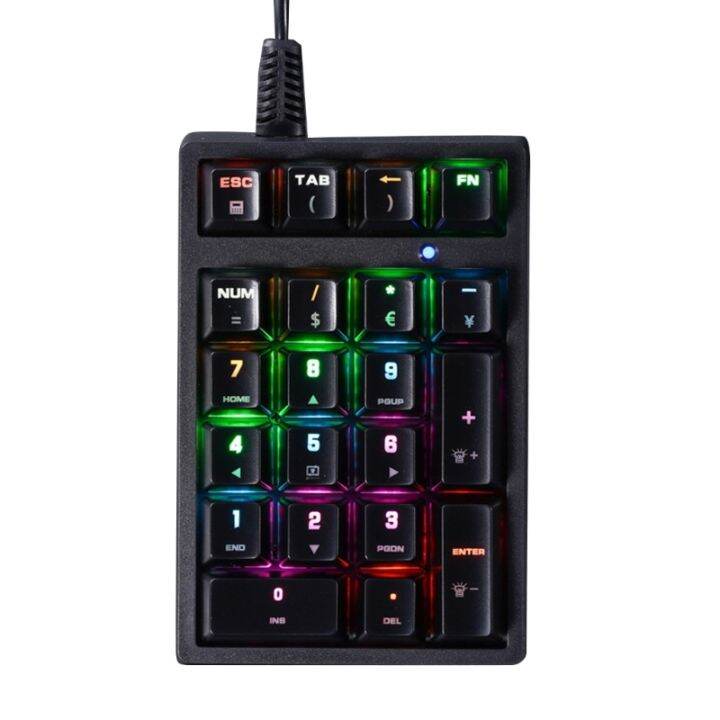 【New Arrival】 21-Key Numpad Numeric Keypad Keyboard USB RGB Green Axis ...
