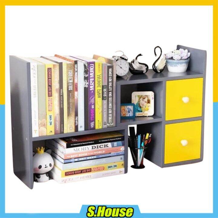 Study Working Table Desk Organizer Rack Storage Drawer Bookcase Rak ...