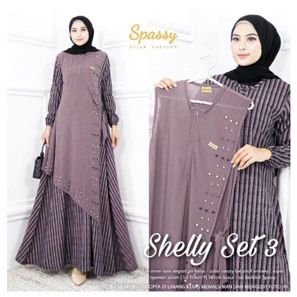 SHELLY SET//SHELLY SET 3//GAMIS SET TERBARU | Lazada Indonesia