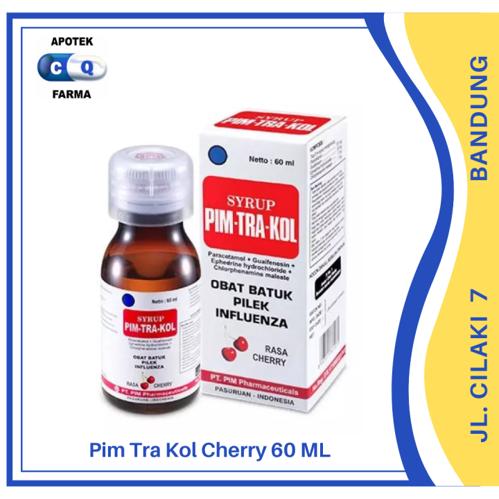 PIM TRA KOL OBAT BATUK PILEK FLU SIRUP RASA CHERRY 60 ML | Lazada Indonesia