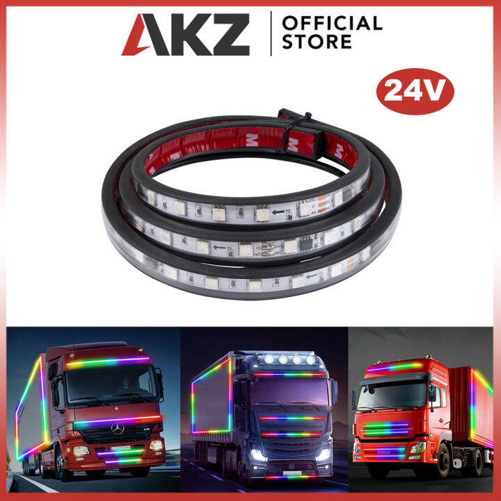 24V LED Truck Light Strips Ambient Light DRL Brake Warning Driving ...