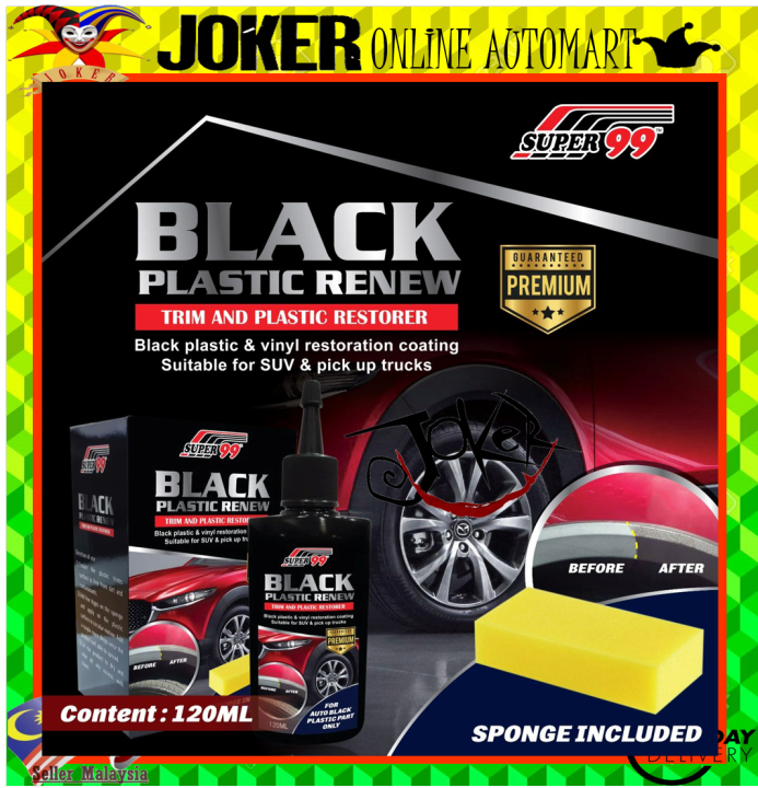 SUPER 99 BLACK PLASTIC RENEW TRIM & PLASTIC RESTORER VINYL RESTORATION ...