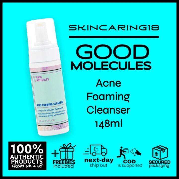 GOOD MOLECULES Acne Foaming Salicylic 2% Cleanser 148ml by SkinCaring18 ...