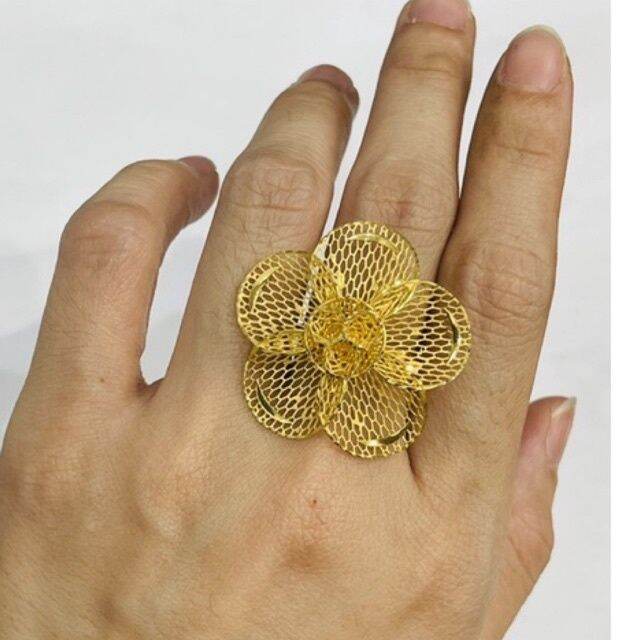 cincin bunga kerawang motif 1 uk 13 adjust simple mewah elegant C70 ...