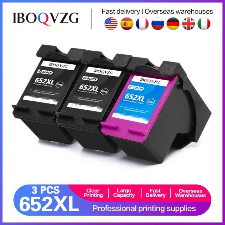 IBOQVZG Refilled 652XL Ink Cartridge Replacement for HP 652 XL HP652 ...