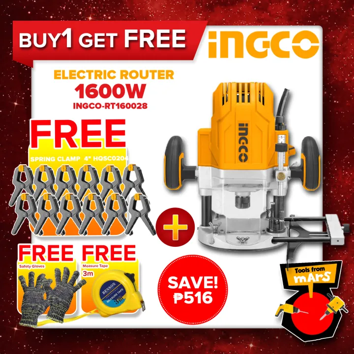 INGCO Electric Router 1600W RT160028 •TOOLS FROM MARS• IPT | Lazada PH