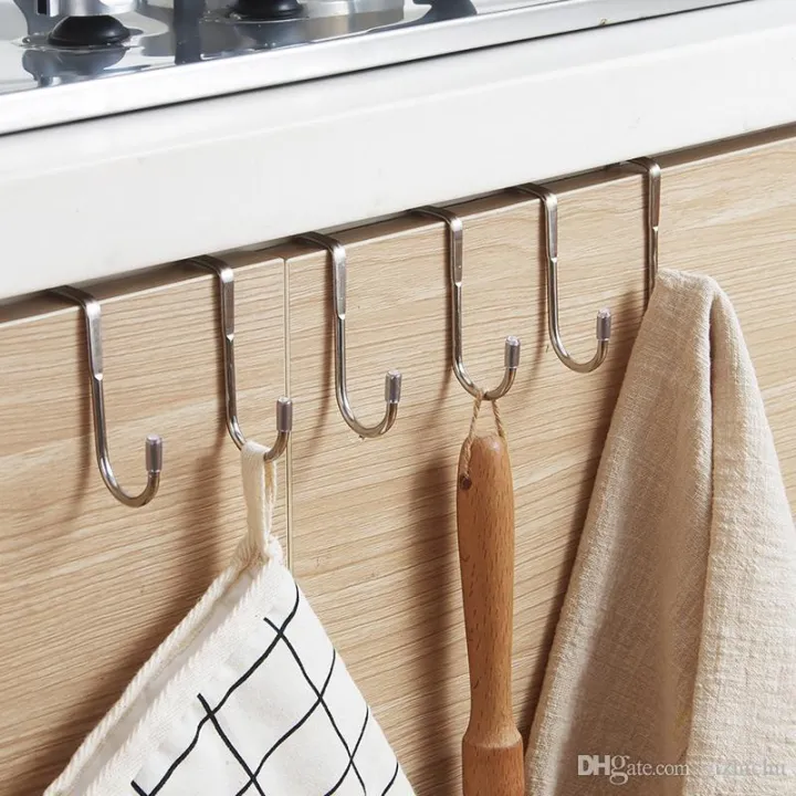 Cabinet Door Hook Kitchen Stainless Steel Railing Hanger Hook Clasp ...