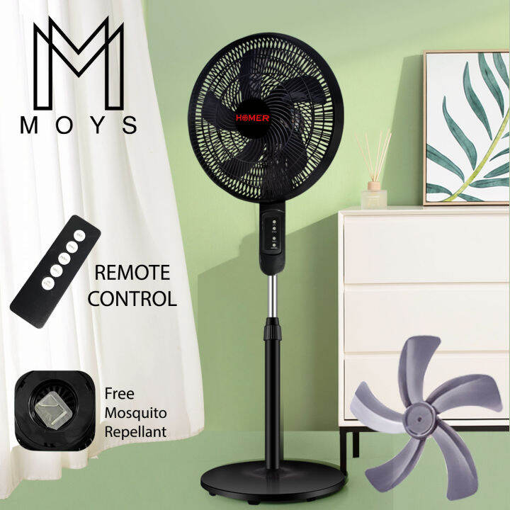 Moys Homer FS40-9 Remote Control Stand Fan with Free Mosquito Repellent Incense | Lazada PH