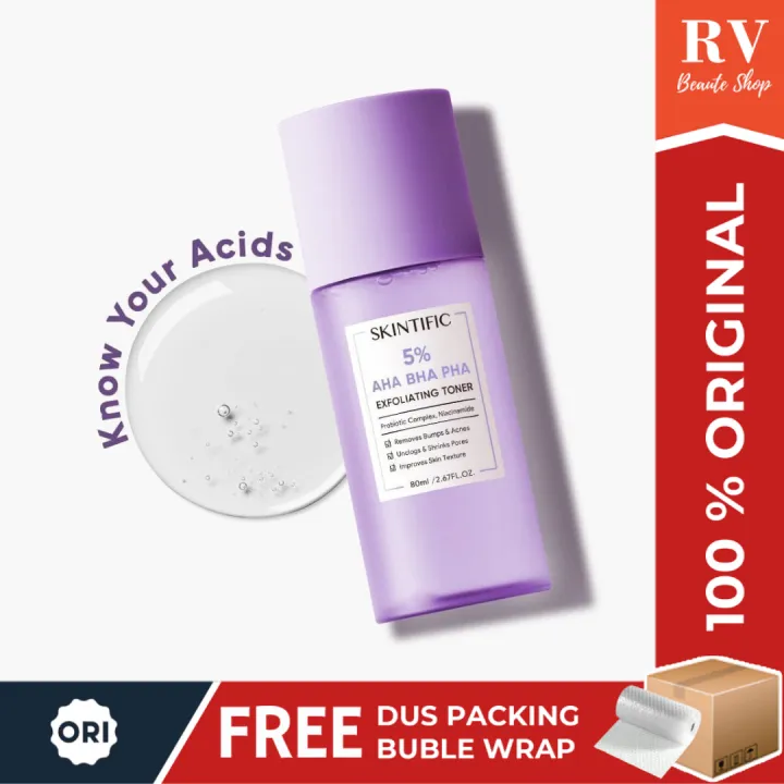 SKINTIFIC - Aha Bha Pha Exfoliating Toner Face Exfoliators Glow and Smooth Skin with Niacinamide ...