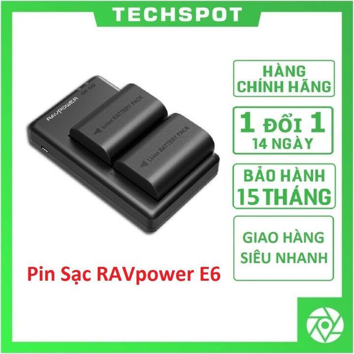 Bộ Sạc Pin Máy Ảnh Canon LP-E6N Ravpower RP-BC003 | Bảo hành 15 tháng | Hàng Chính Hãng | Lazada.vn