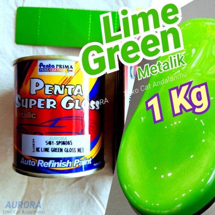 PENTA LIME GREEN GLOSS MET 1KG cat duco hijau jeruk nipis mengkilap 1 ...