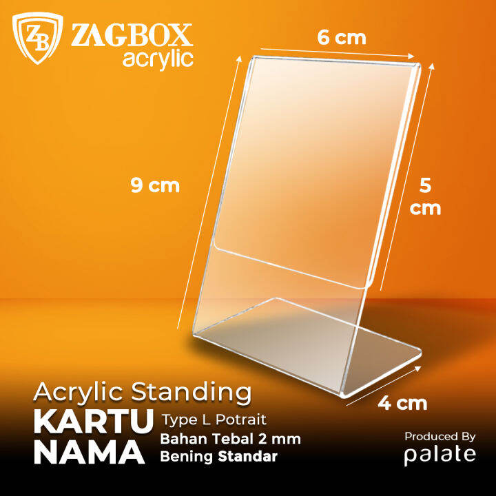Acrylic Label Display - Akrilik Kartu Nama Type L - Portrait Brosur ...