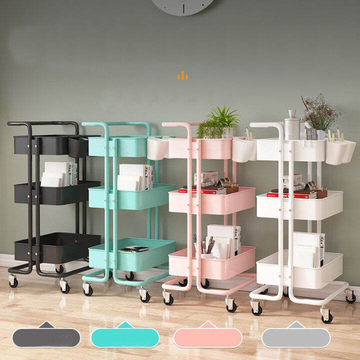 Kệ Bỉm Sữa nhựa Đa Năng 3 Tầng Xe đẩy Ngăn Kim Loại Có Bánh Xe Đẩy Kiểu ...