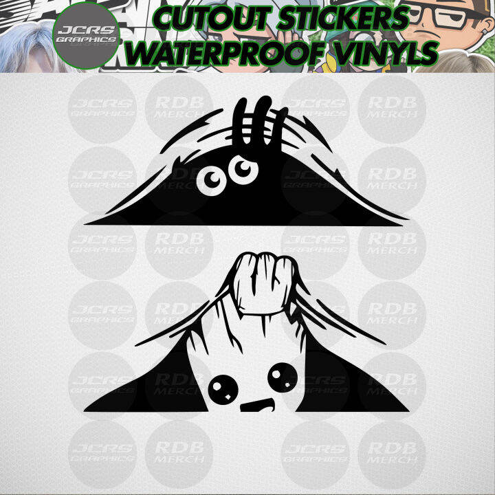Car Sticker Peeking Monster Groot - Decals for your automobile ...
