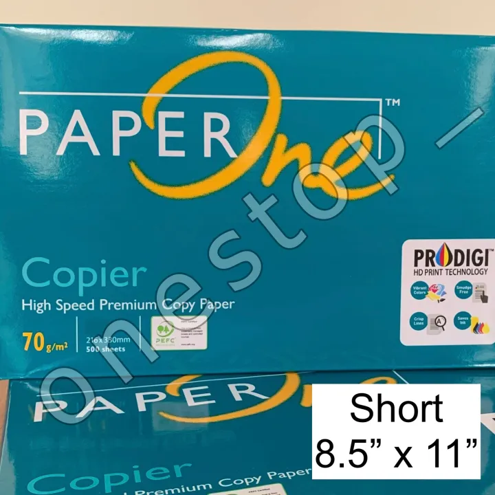 Paper One Bond Paper Short / Qto / 70gsm / Sub 20 | Lazada PH