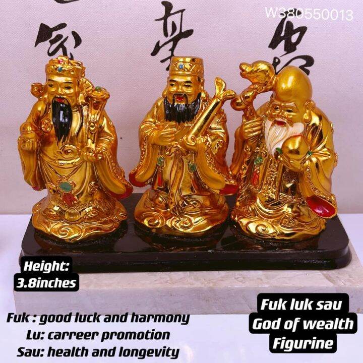 god of wealth fuk luk sau 3 in 1 figurine | Lazada PH
