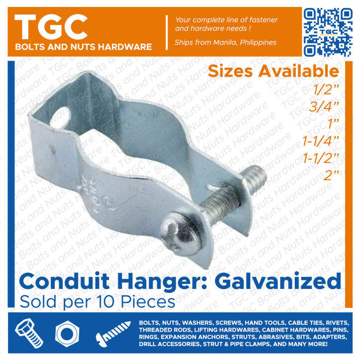 10SETS Conduit Hanger 1/2 | 3/4 | 1 | 1-1/4 | 1-1/2 | 2 with bolt and ...