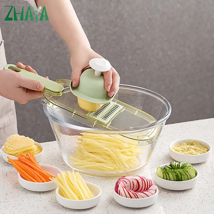 ZHAYA Kitchen 6IN1 Vegetable Cutter Multi-Function Radish Shredded ...