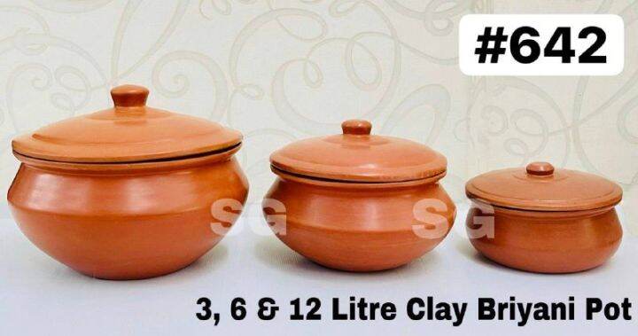 3, 6 & 12 Litre Mitticool Clay Briyani Pot | Lazada