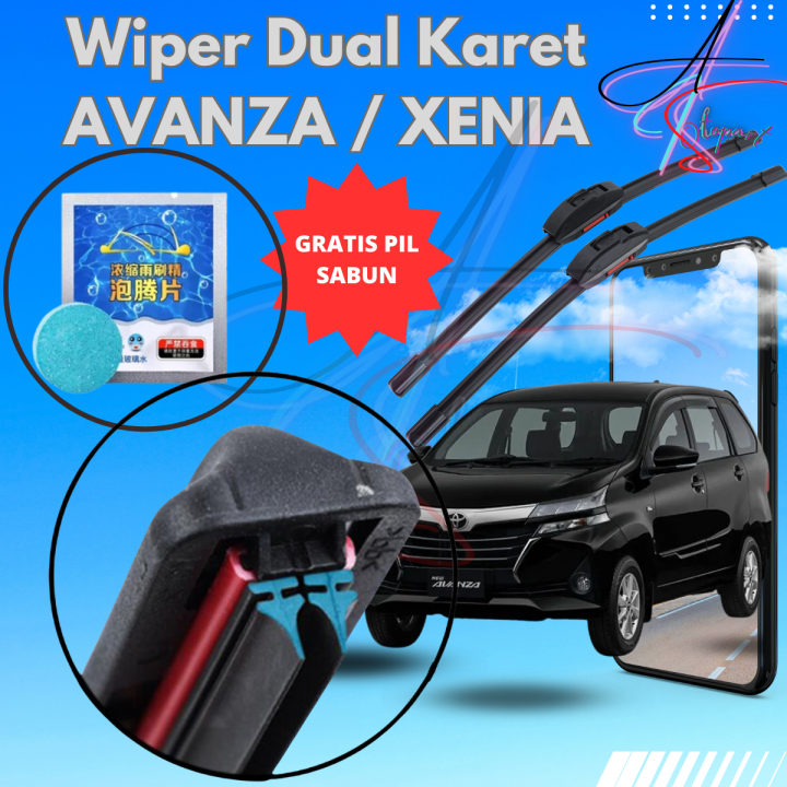 Wiper Mobil Avanza / Veloz / Xenia 1 Set Kiri Dan Kanan Wiper Frameless Single Karet, Wiper Dual ...