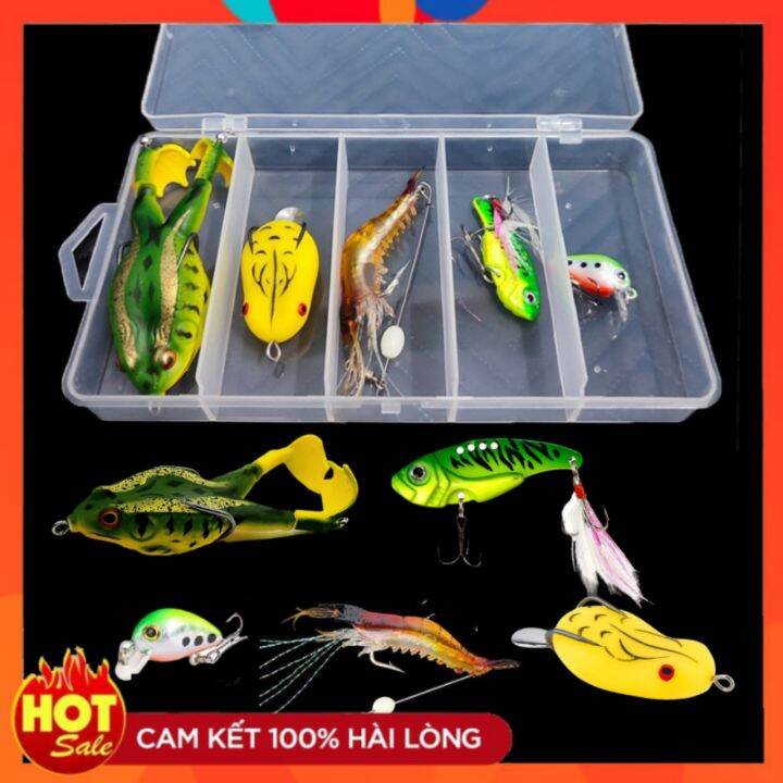 Bộ mồi câu cá và phụ kiện đi câu lure - mồi câu cá lóc, cá chẽm, cá mú ...