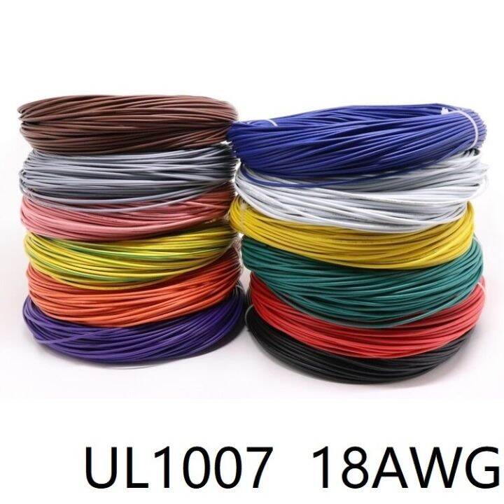 5M UL1007 18AWG PVC Insulated Electronic Wire OD 2mm Tinned Copper Environmental Stranded Cable ...