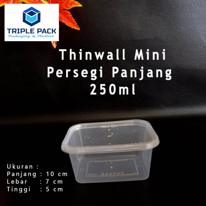 Thinwall Persegi Panjang Kecil 250ml Food Container 1 Pack isi 25pcs | Lazada Indonesia
