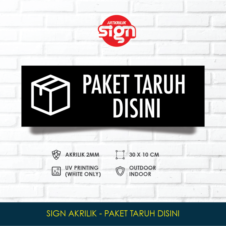 Sign Paket Taruh Disini Sign Board Akrilik UV Print | Lazada Indonesia