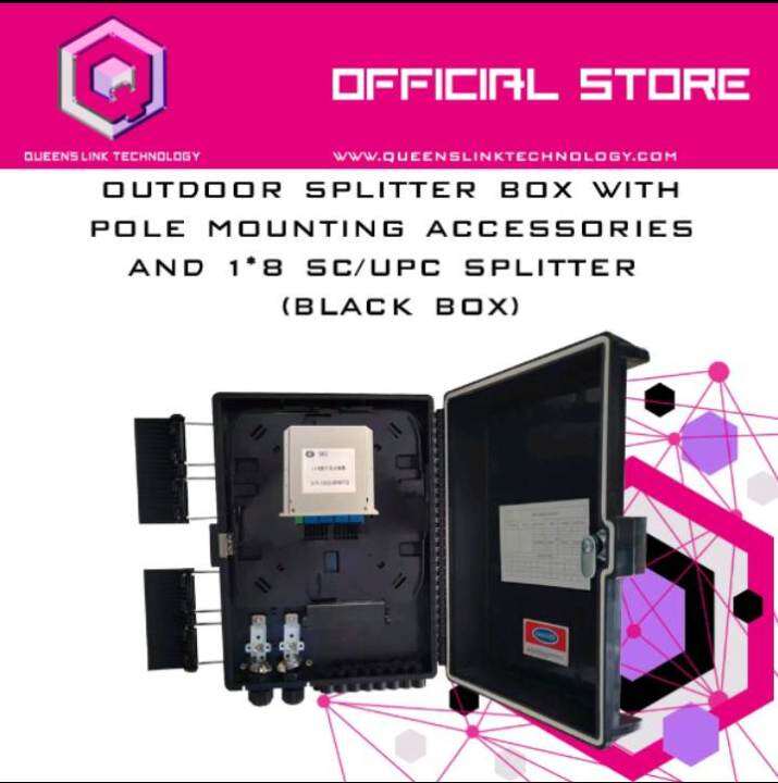 NAPBOX SPLITTER WITH POLE MOUNTING ACCESSORIES AND 1*8 SC/UPC SPLITTER ...