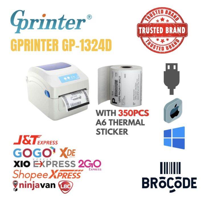 Waybill Printer Gprinter GP-1324D (usb unit with 1 roll incuded) A6 ...