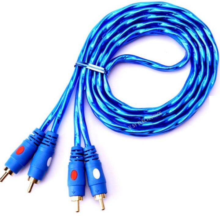 Heavy Duty 2X2 2 Male RCA to 2 Male RCA Plug Jack Audio Stereo AUX Line ...