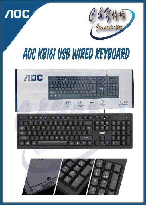 [Ready Stock]AOC KB161 Wired USB Keyboard- Black | Lazada
