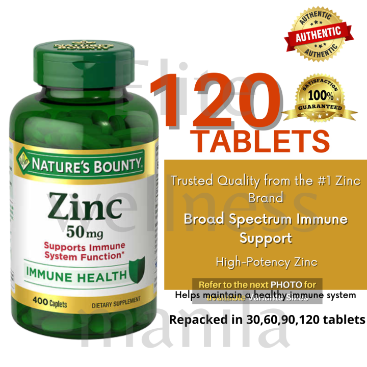 120 Caplets- Nature's Bounty Zinc 50 mg AUTHENTIC | Lazada PH