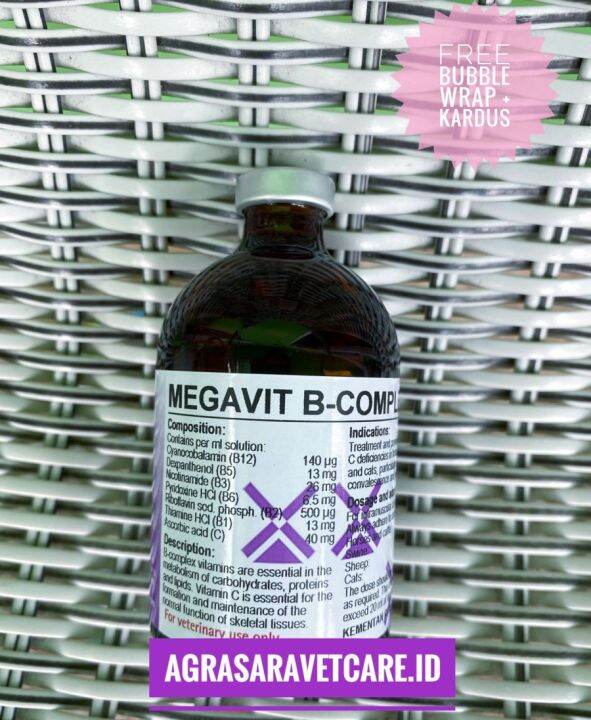 MEGAVIT B COMPLEX + VITAMIN C INJECT 100ml Vitamin Multivitamin 100 ml ...