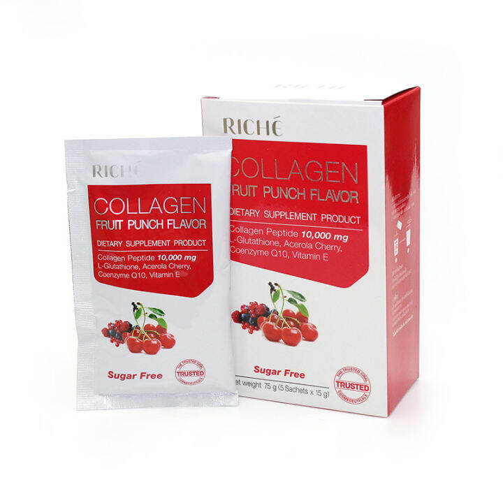RICHE’ COLLAGEN 10,000 MG ริชเช่ คอลลาเจนเปปไทด์ พรีเมี่ยมจากฝรั่งเศส อาหารเสริมบำรุงผิว กลิ่น ...