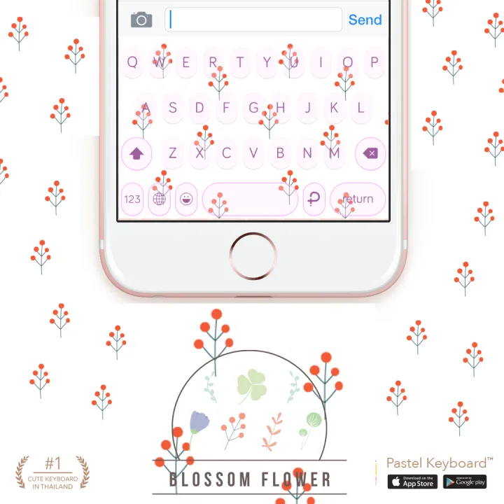 Blossom Flower Keyboard Theme⎮(E-Voucher) for Pastel Keyboard App ...