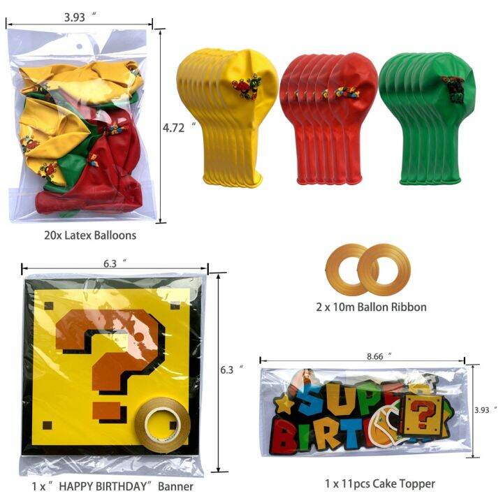 practical Super Mario Theme Party Decoration Mario Bros Balloon Game ...