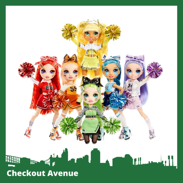 Rainbow High Cheer Fashion Doll with 2 Pom Poms and Doll Accessories ...