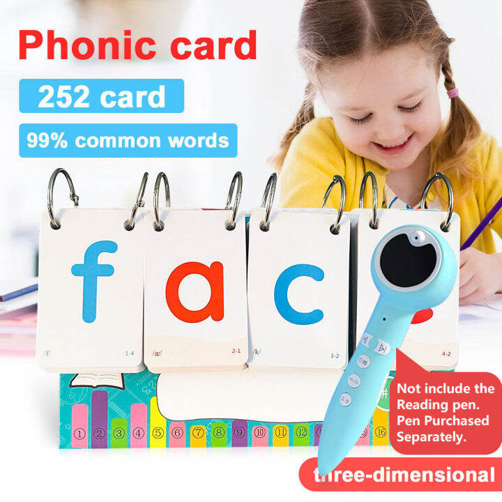 252PCS English Phonics Word Books Cards FlashCards Calendar Children ...