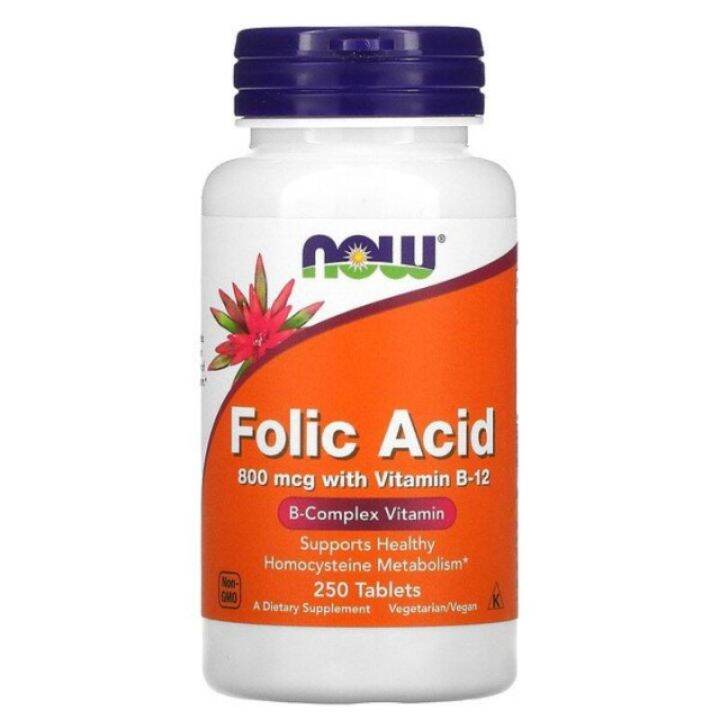 Now Foods Folic Acid 800 mcg / Methyl Folate 5000 mcg 1000 mcg Dietary ...