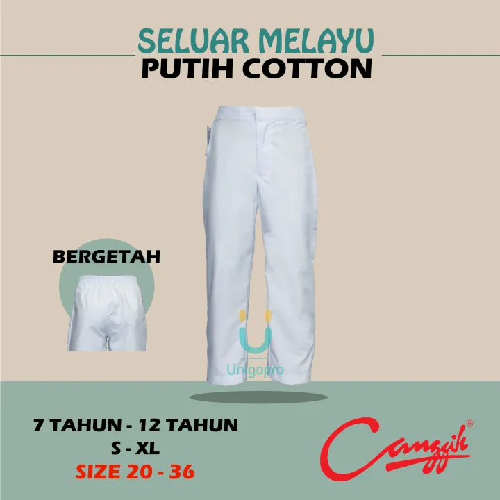 Seluar Melayu Putih (Cotton) Jenama Canggih - BM401S | Lazada