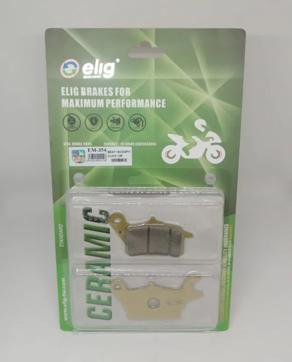 Elig Ceramic Standard Brake Pads Click 125 v1, Beat F.I/Carb, Scoopy ...
