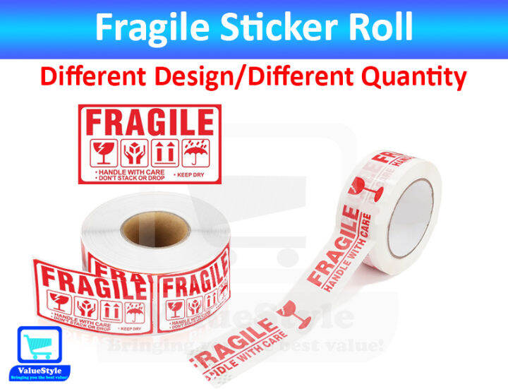 👍BEST!!👍 Fragile Sticker Roll/ Polymailer Label / Carton Box Label ...