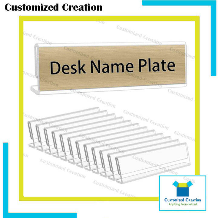 Acrylic Table Name Holder Desk Name Plate with Hole for Insert | Lazada PH