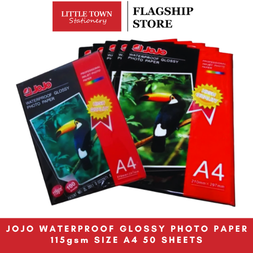 Jojo Photo Paper 115gsm Waterproof Glossy Photo Paper Size A4 50 Sheets ...