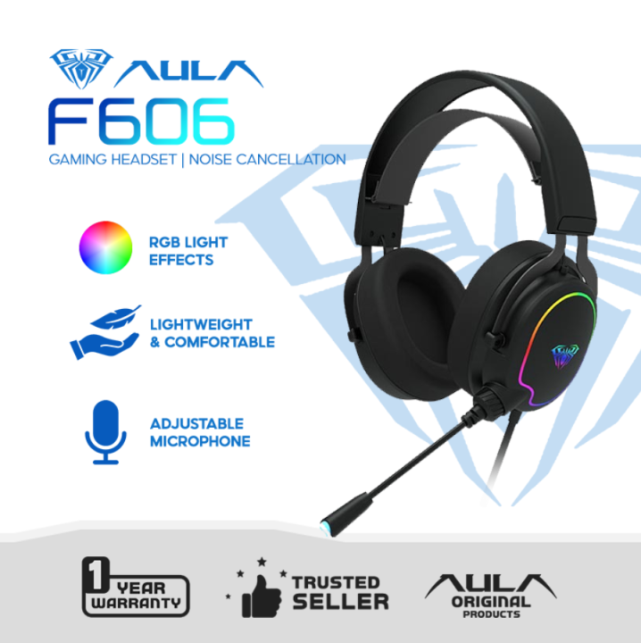 Aula Wind F606 RGB Wired Gaming Headset With Noise Cancelling ...