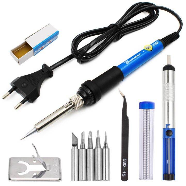 Electric Soldering Iron 110V / 220V 60W Temperature Adjustable Mini Handle Heat Pencil Solder ...