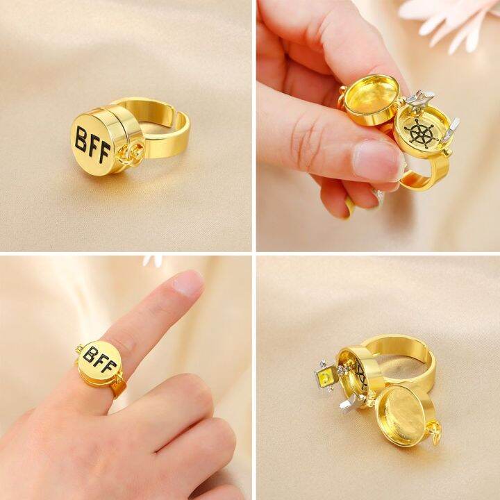 GUZHRNG Gift Cute Adjustable Cartoon Friendship Ring Best Friend ...