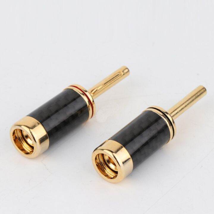 BA1405 8Pcs Carbon Fiber Banana Plug, 24K Plated Carbon Fiber Banana ...